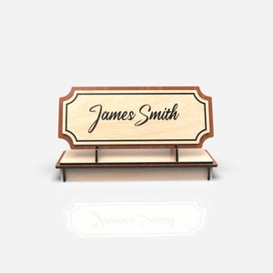 Desk Nameplate Laser Cut File, Desktop Name Plate SVG Files, Vector ...