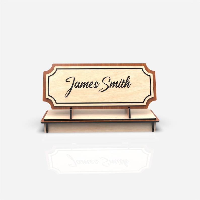 Desk Nameplate Laser Cut File, Desktop Name Plate SVG Files, Vector ...