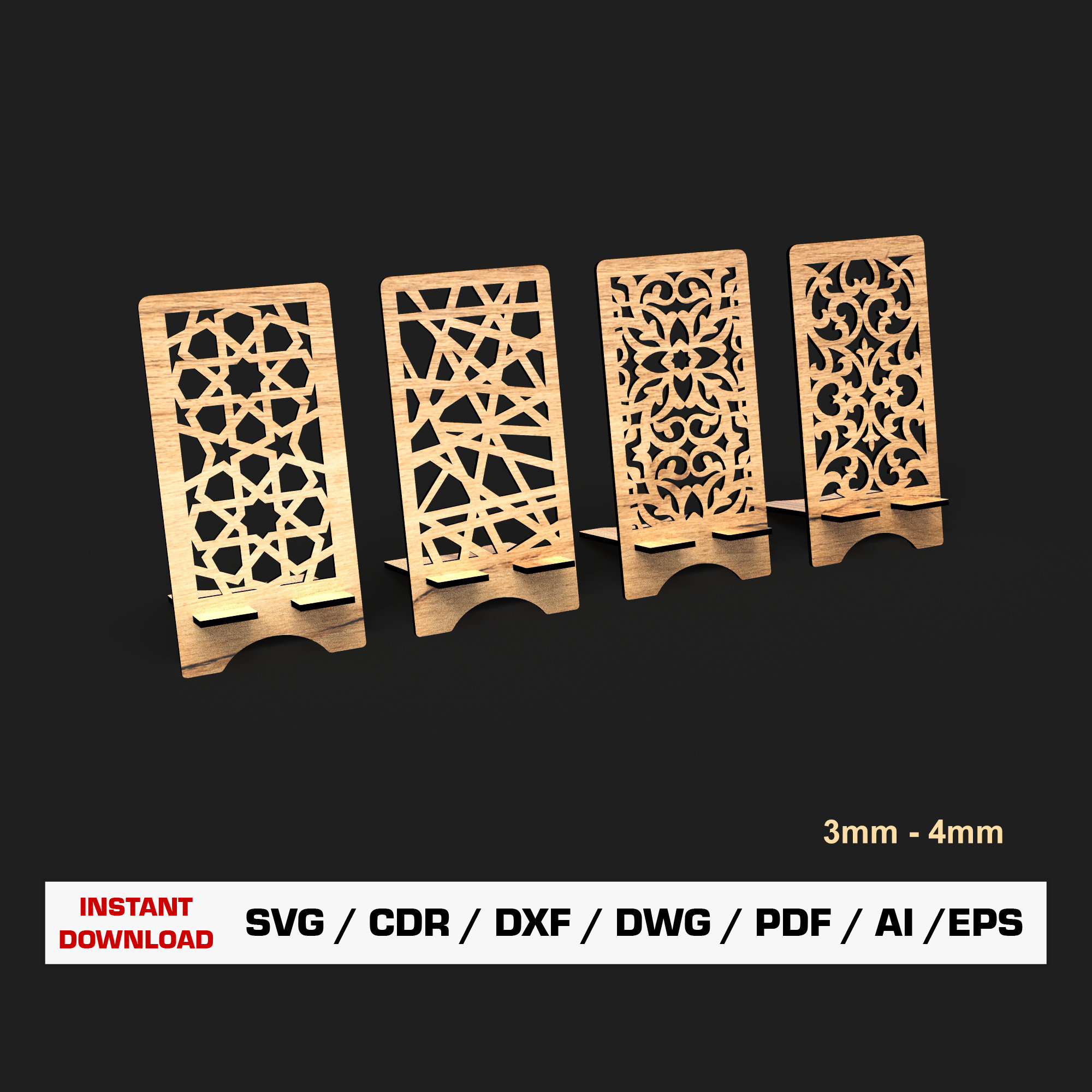 Phone Stand Laser Cut File Laser Cut Phone Holder SVG Files - Etsy