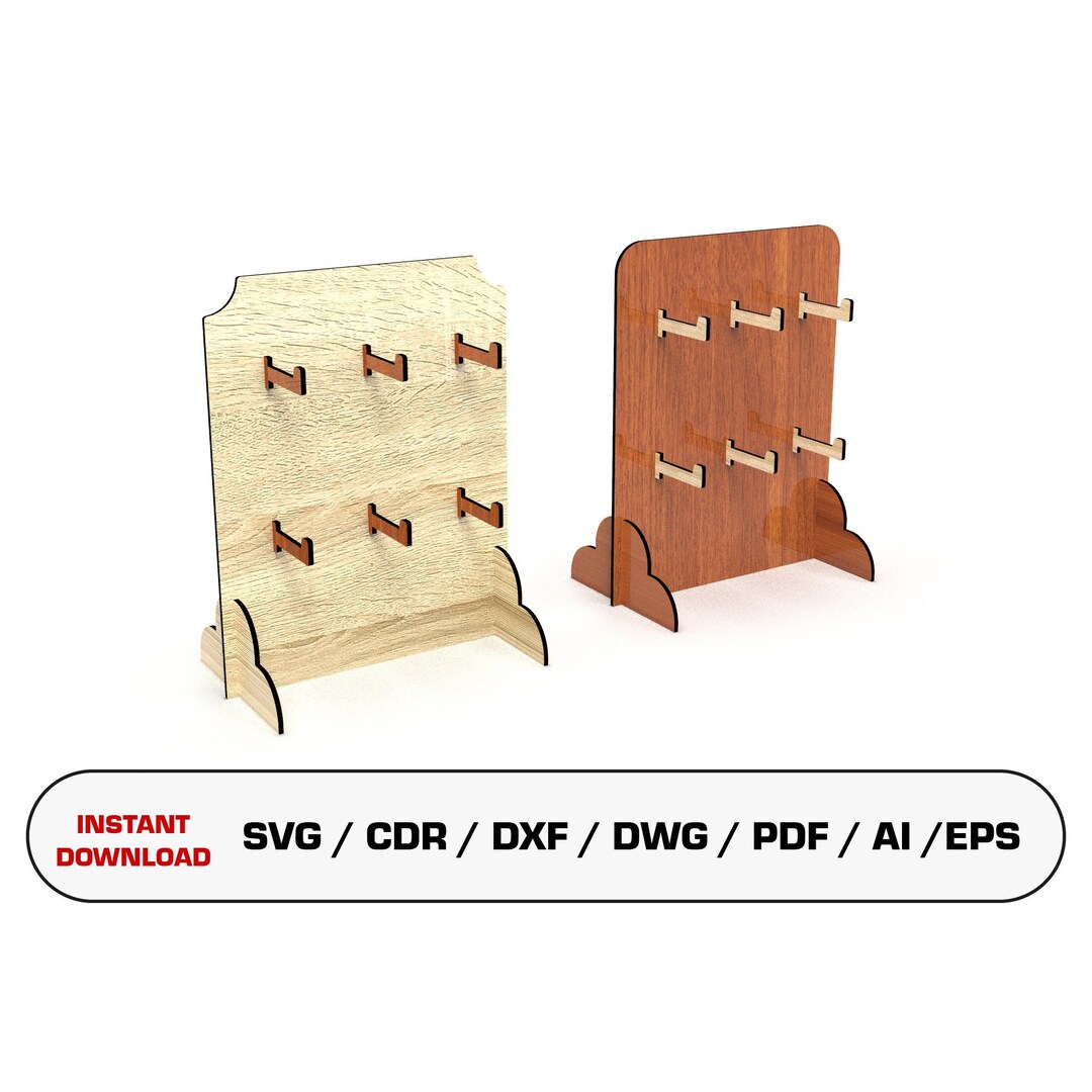 Keychain Stand Files, Laser Cut Keychain, Keychain Display, Laser Cut ...