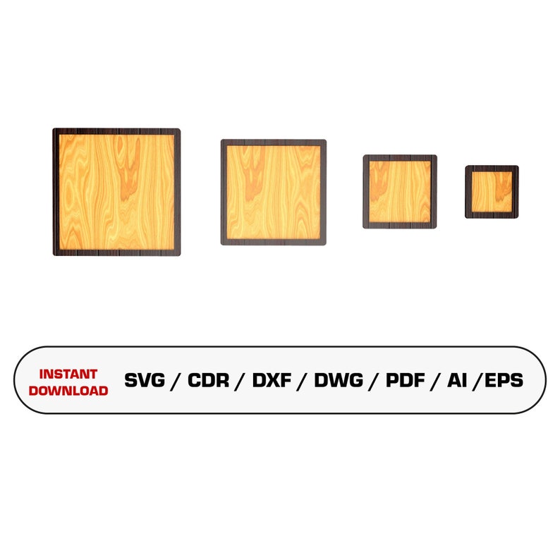 Square Frames Laser Svg Cut Files Square Frame Bundle Home Decor Pdf Ai ...