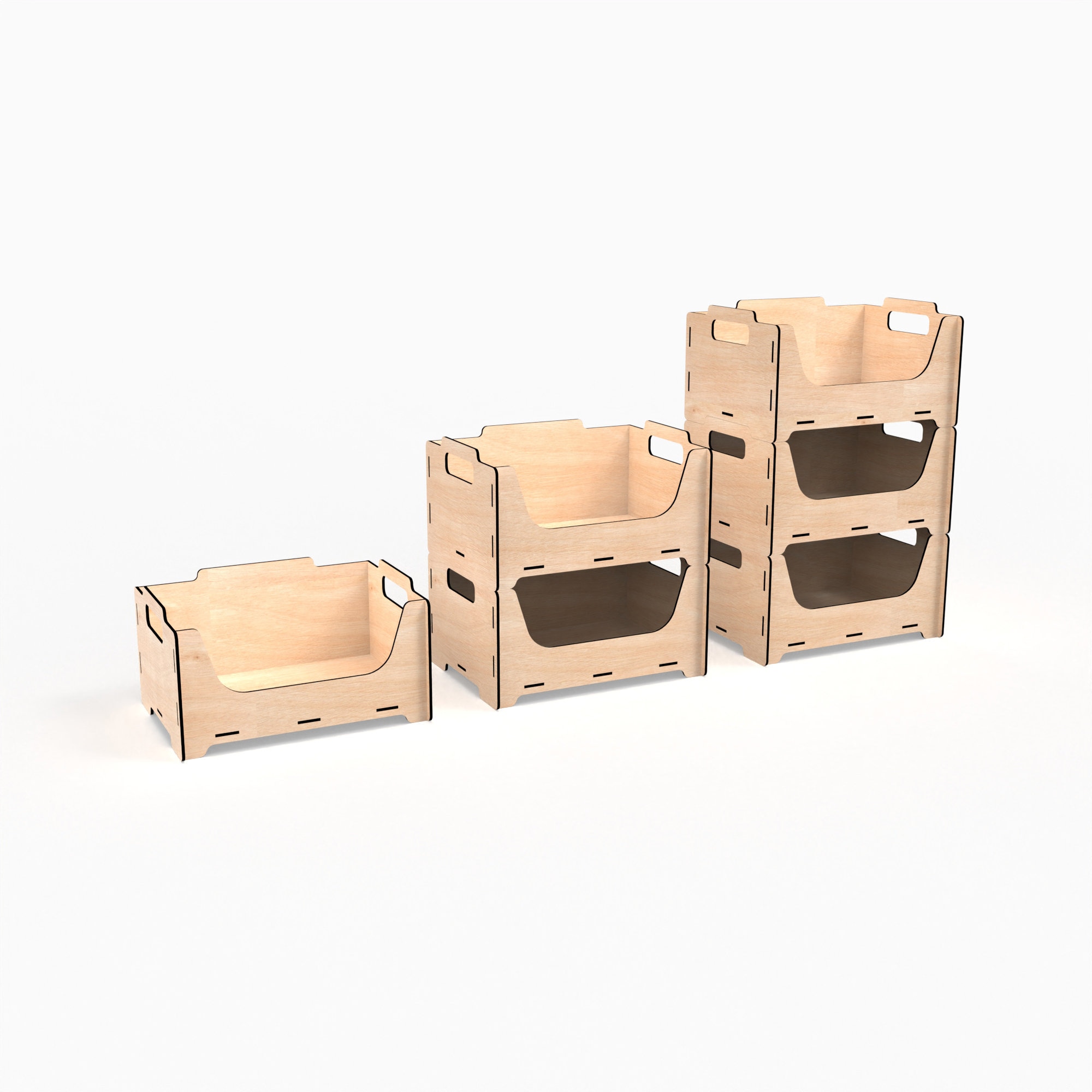 Stackable Storage Box Laser Cut Files, Stackable Wooden Crate, Wood Box ...
