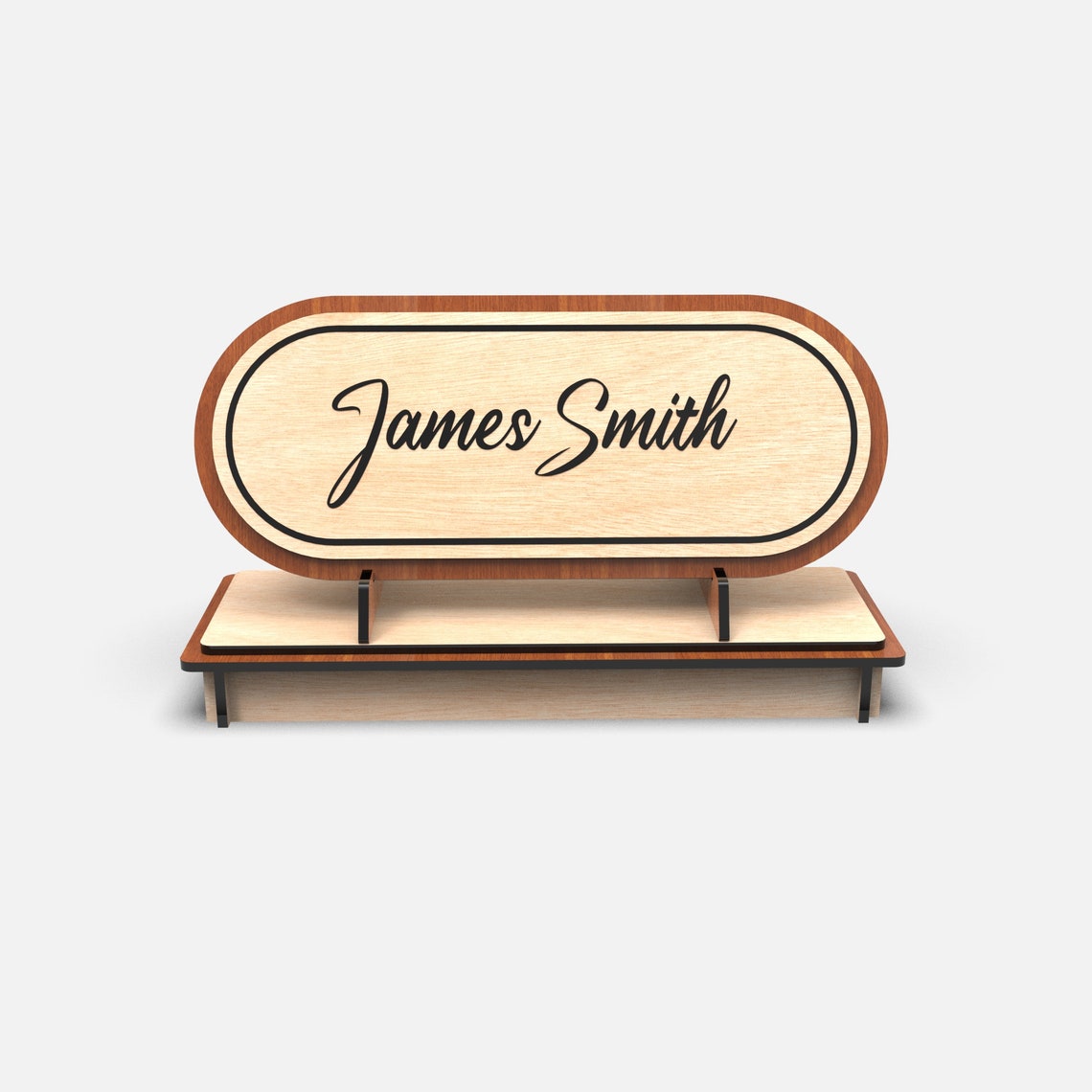 Desk Nameplate Laser Cut File, Desktop Name Plate SVG Files, Vector ...