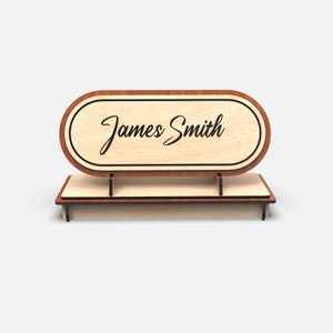 Desk Nameplate Laser Cut File, Desktop Name Plate SVG Files, Vector ...