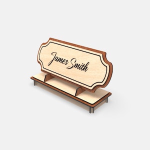 Desk Nameplate Laser Cut File, Desktop Name Plate SVG Files, Vector ...