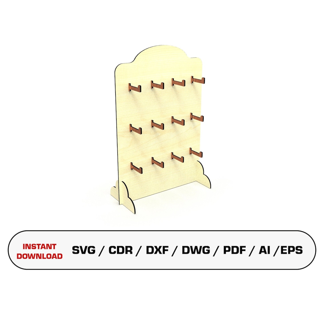 Keychain Stand Files, Svg Laser Cut Files, Keychain Display, Laser Cut ...