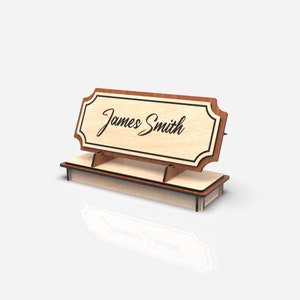 Desk Nameplate Laser Cut File, Desktop Name Plate SVG Files, Vector ...