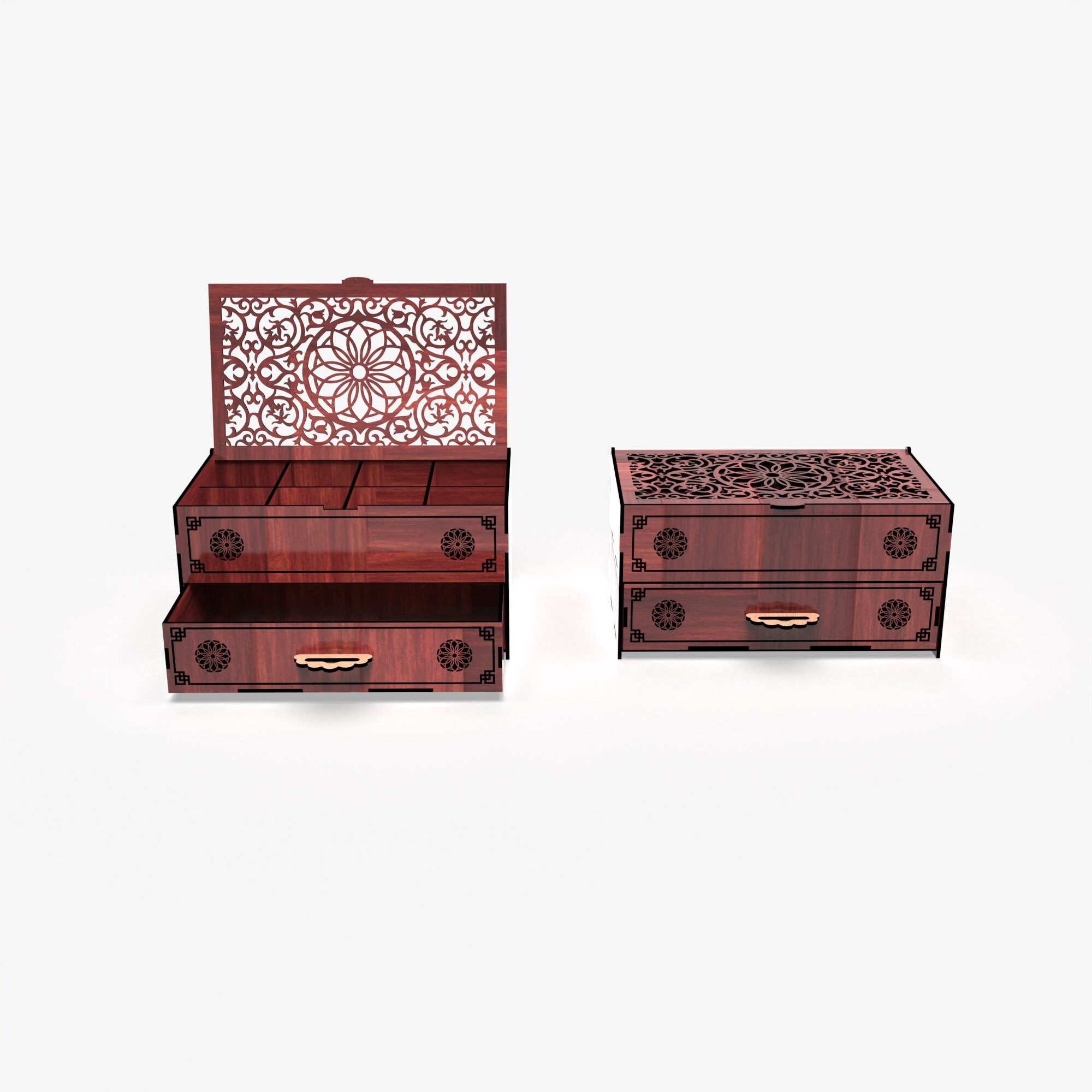 Chest of Drawers Laser Cut File, Desktop Organizer, Jewelry Box, Wooden ...