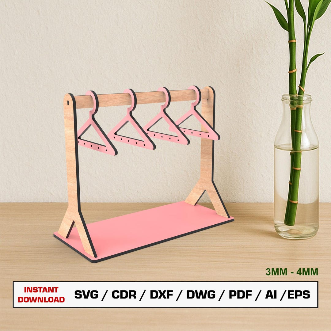 Earring Stand Laser Cut File SVG, Jewelry Hanger, Earring Hanger ...