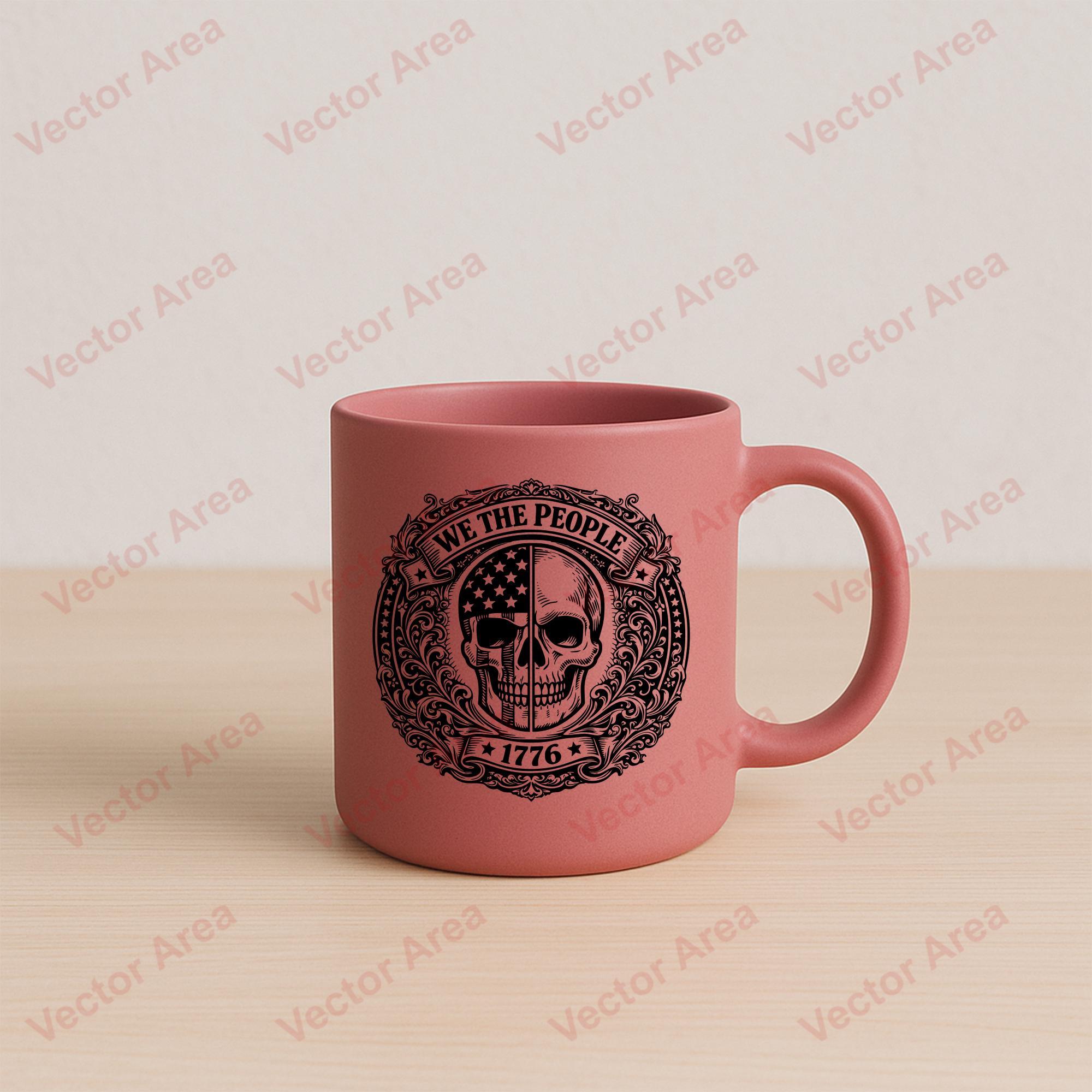 We the People 1776 Skull Badge SVG , American Skull, Patriotic Round ...