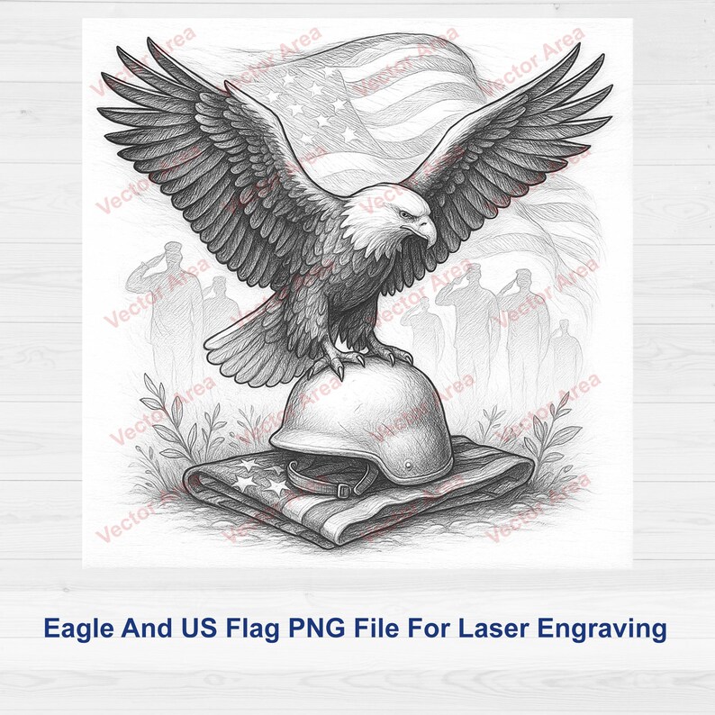 Eagle Laser Engraving File, US Flag Laser Engrave File, Bald Eagle ...