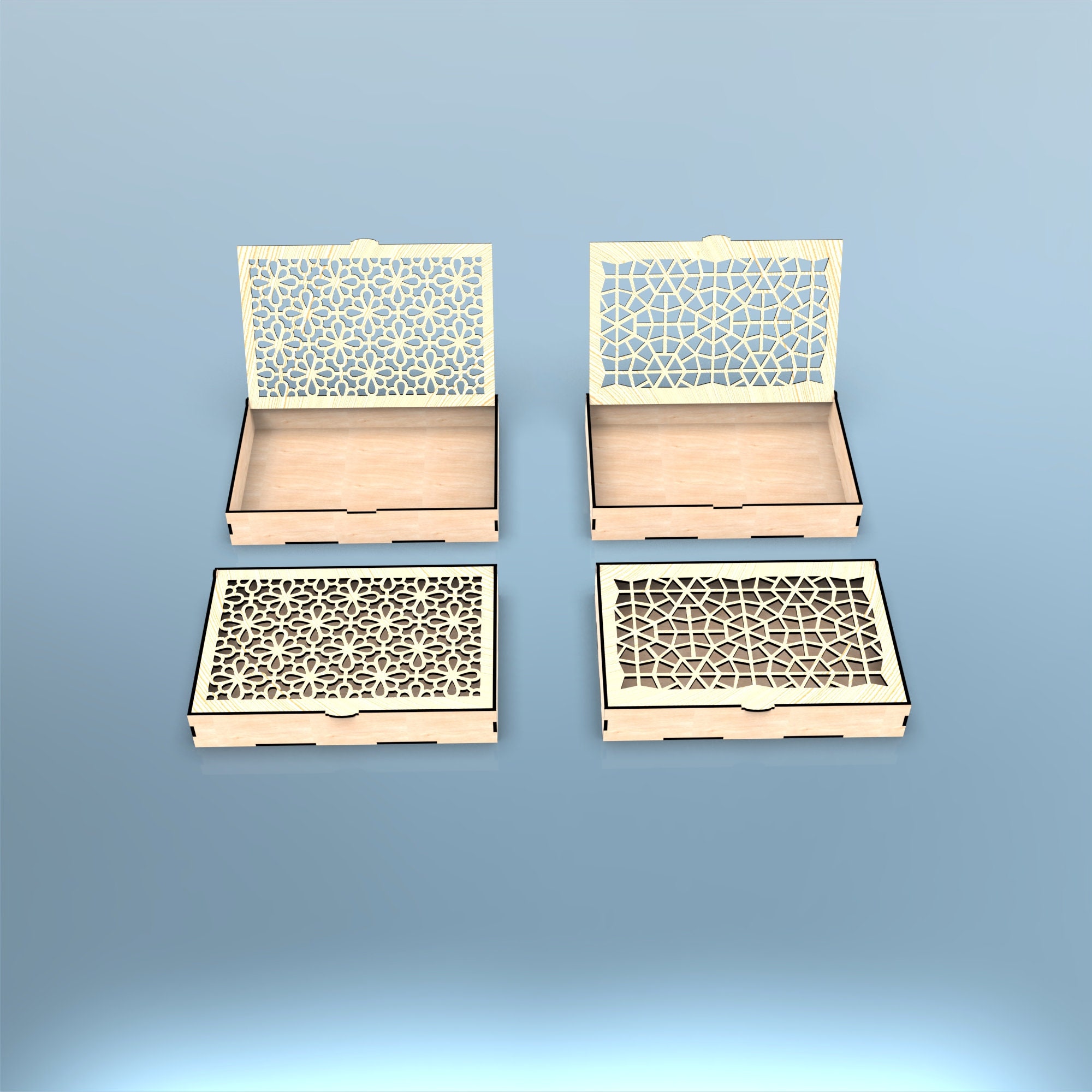 Gift Box Laser Cut Files , Decorative Box, Rectangle Box, Gift Box With ...