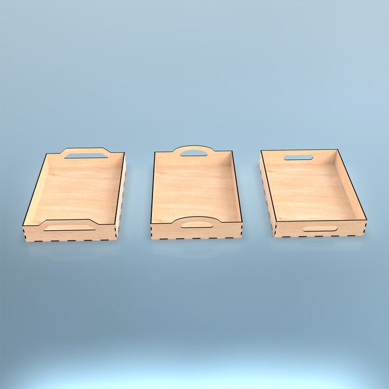 Wood Tray Laser Cut File SVG, Tray Laser Cutting Template, Service Tray ...