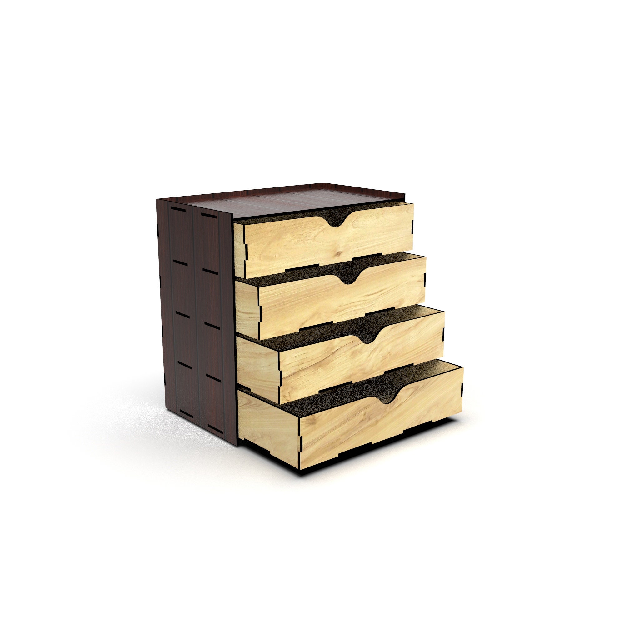 Chest of Drawers Laser Cut File SVG, Desktop Organizer, 4 Pieces ...