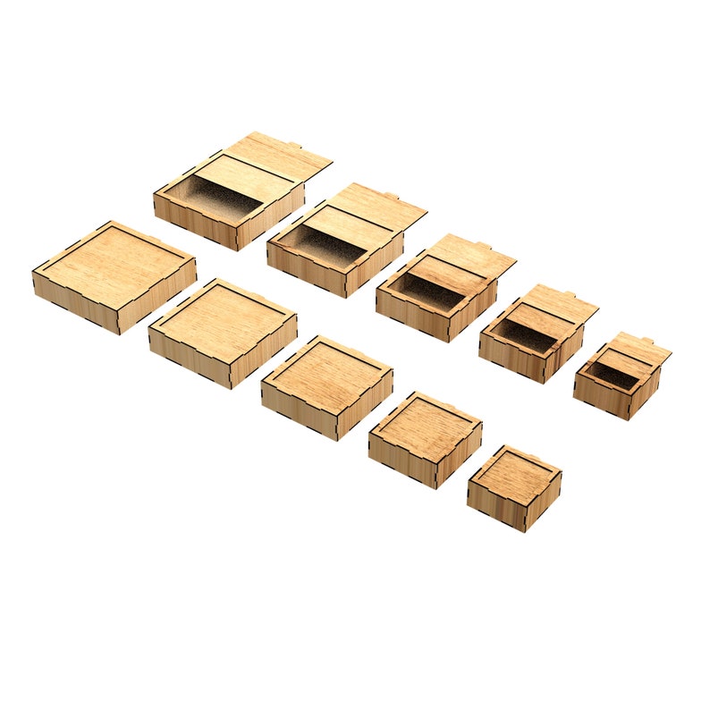 Slide Lid Box Laser Cut Files, Chocolate Box, Gift Box With Lid, Vector ...