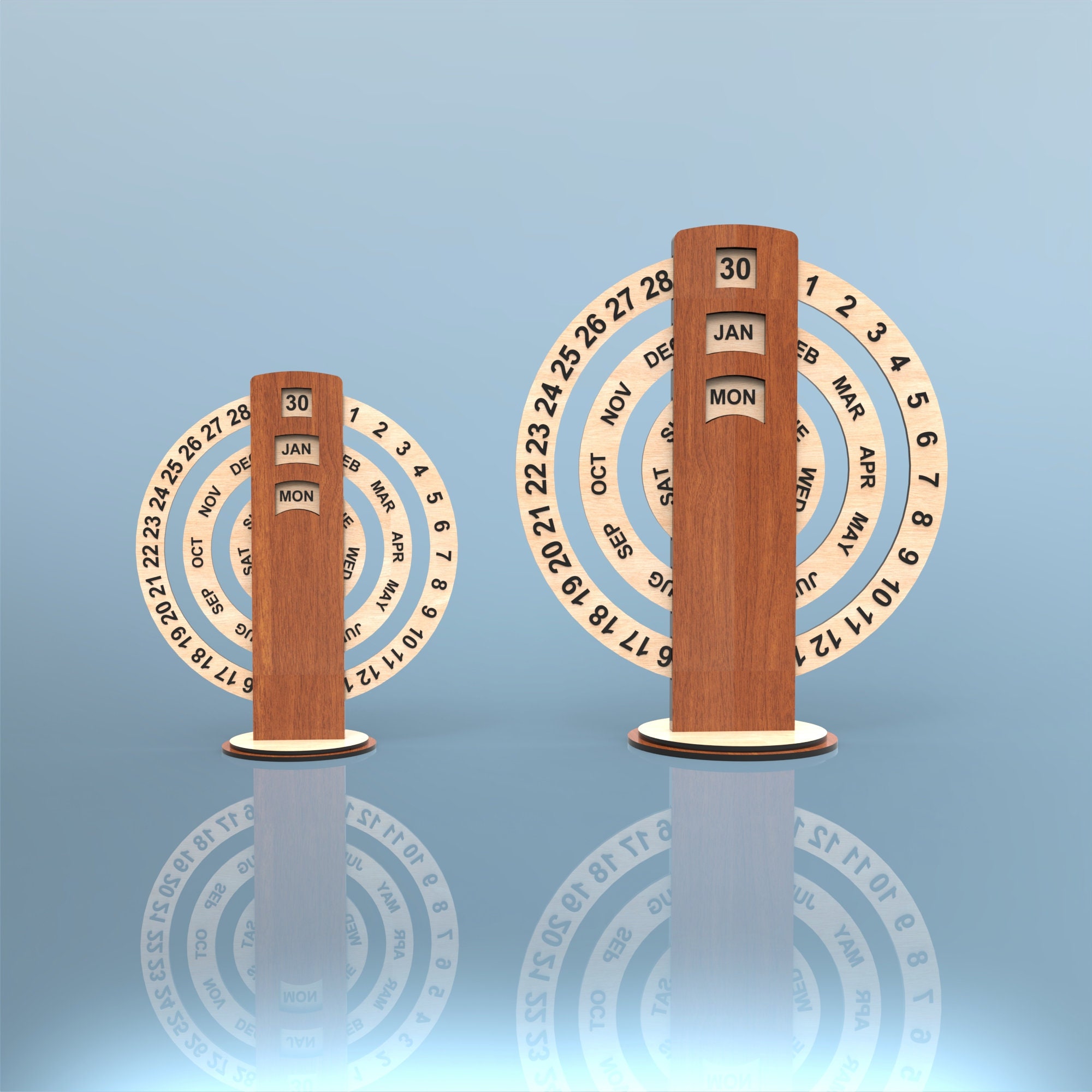 Perpetual Calendar Laser Cut File SVG, Desktop Calendar, Wood Calendars ...