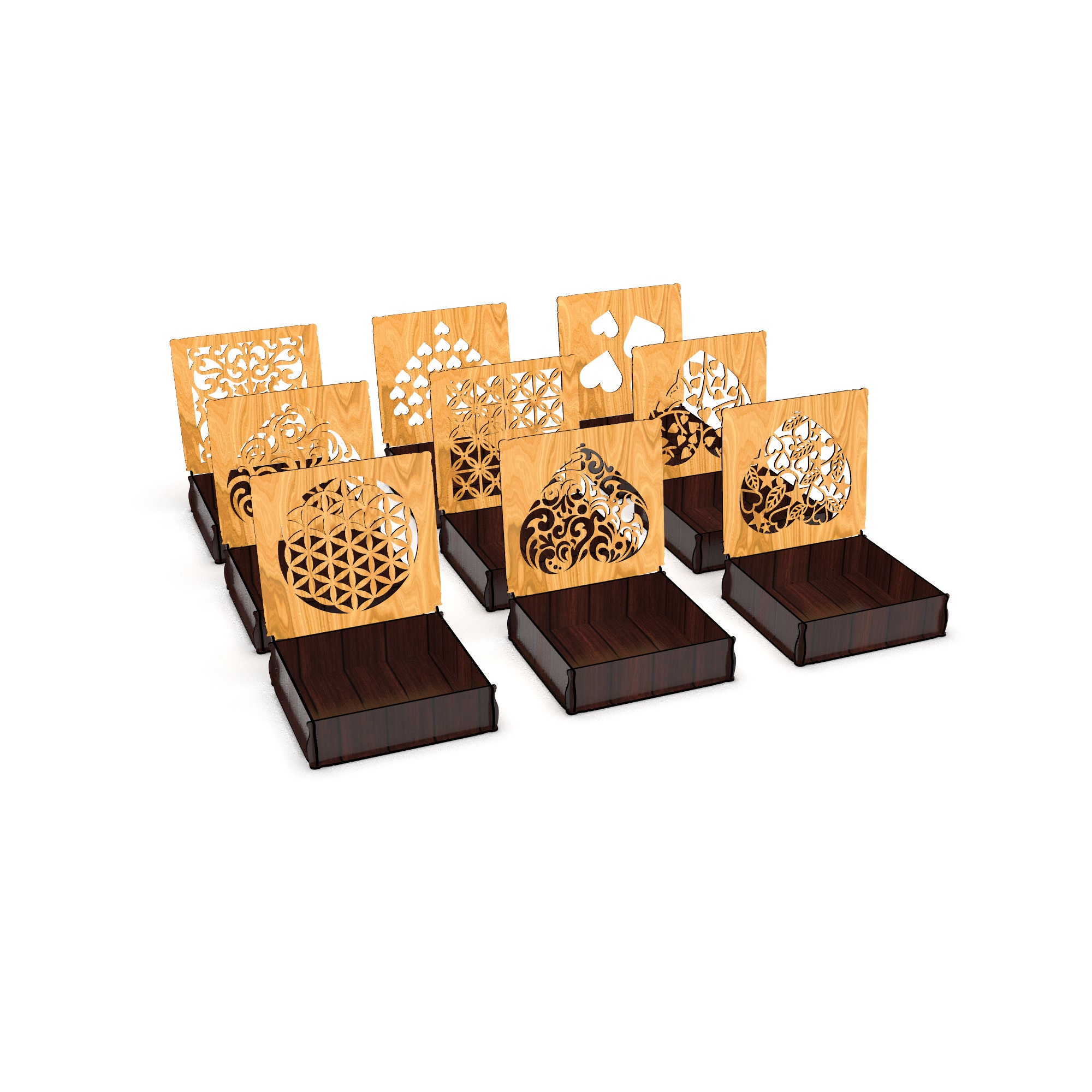 Wood Decorative Gift Box Laser Cut File, Jewelry Box With Lid, Vector ...