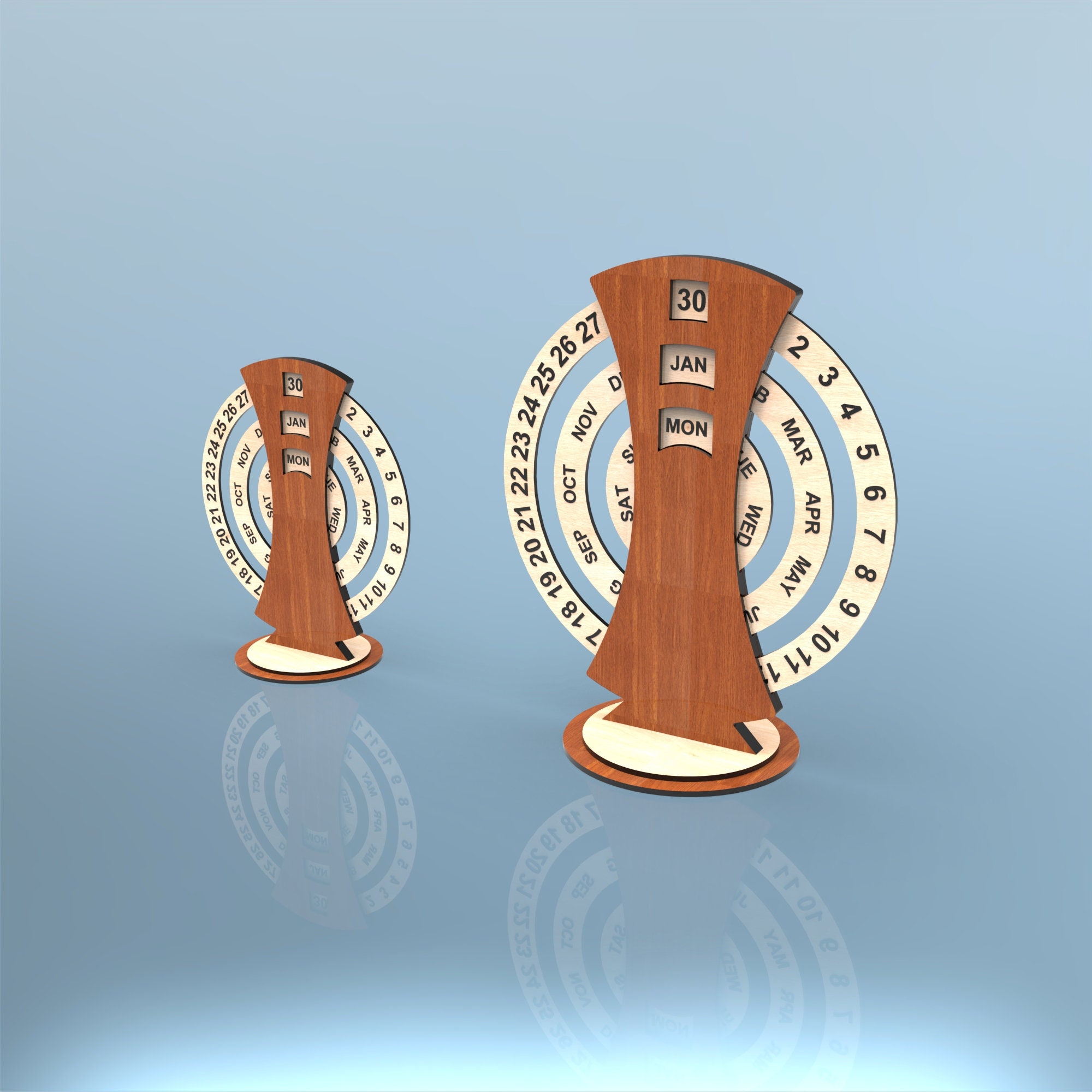 Perpetual Calendar Laser Cut File SVG, Desktop Calendar, Wood Calendars ...