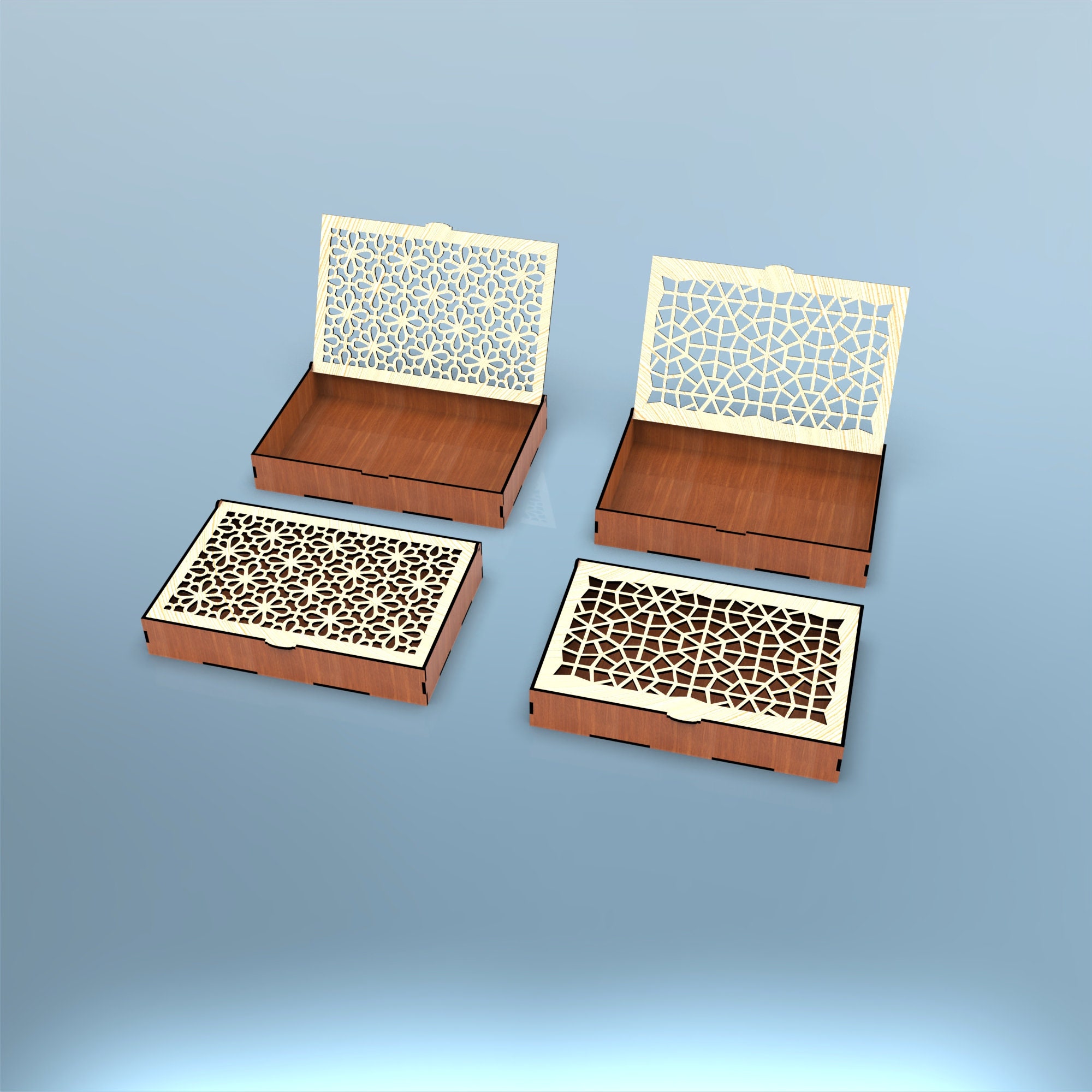 Gift Box Laser Cut Files , Decorative Box, Rectangle Box, Gift Box With ...