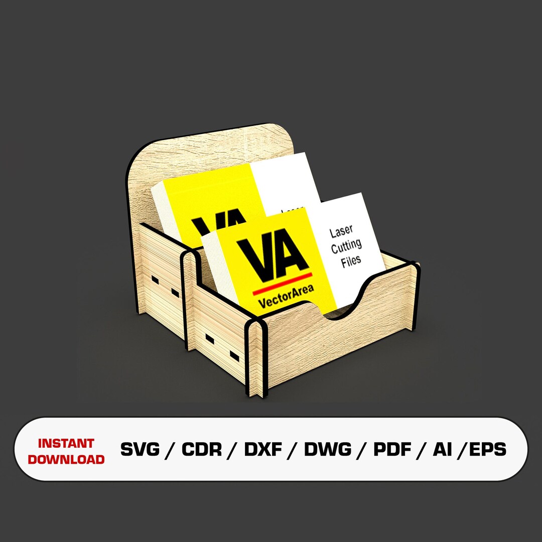 Business Card Holder Laser Cut Files Dxf Svg Pdf Laser Cut Files ...