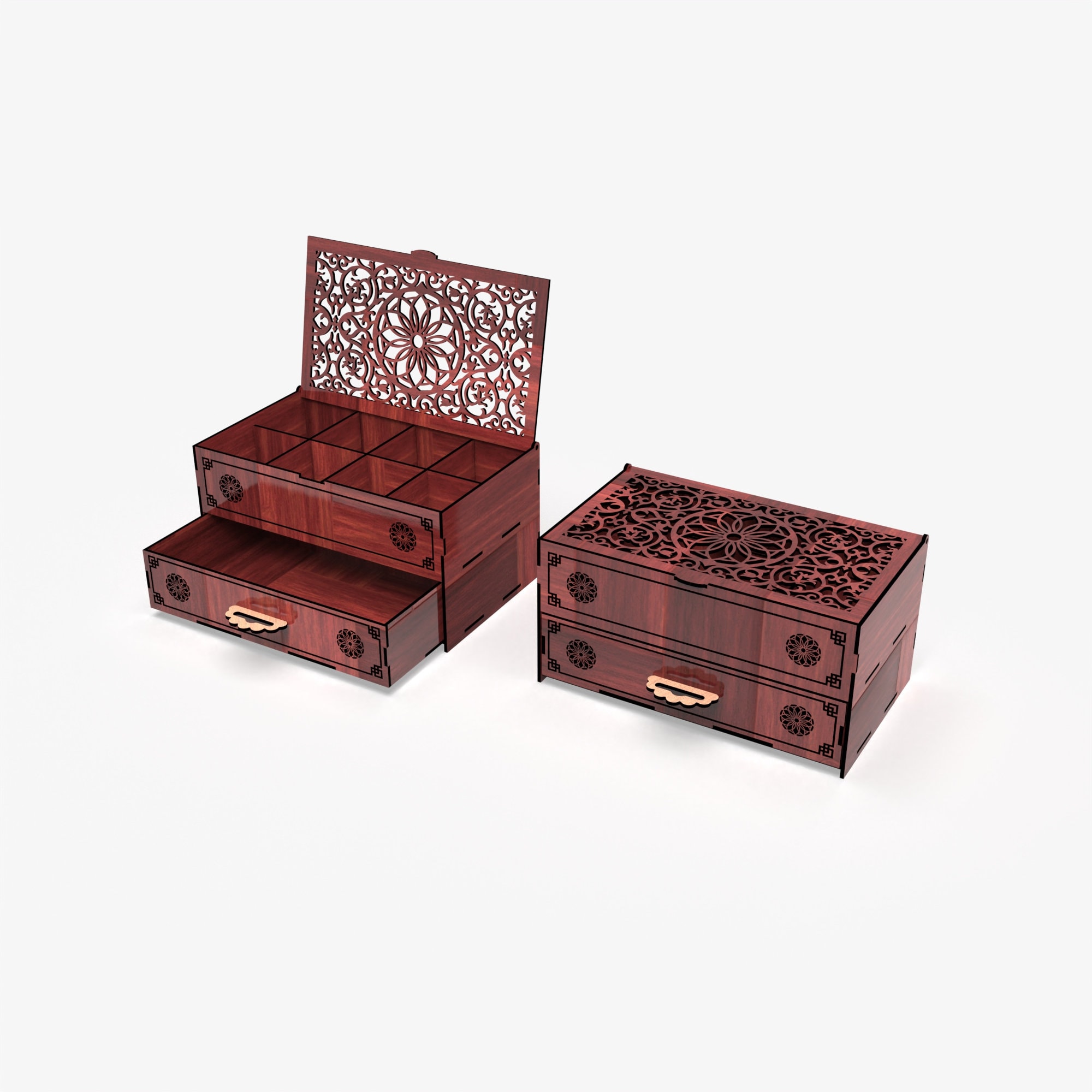 Chest of Drawers Laser Cut File, Desktop Organizer, Jewelry Box, Wooden ...