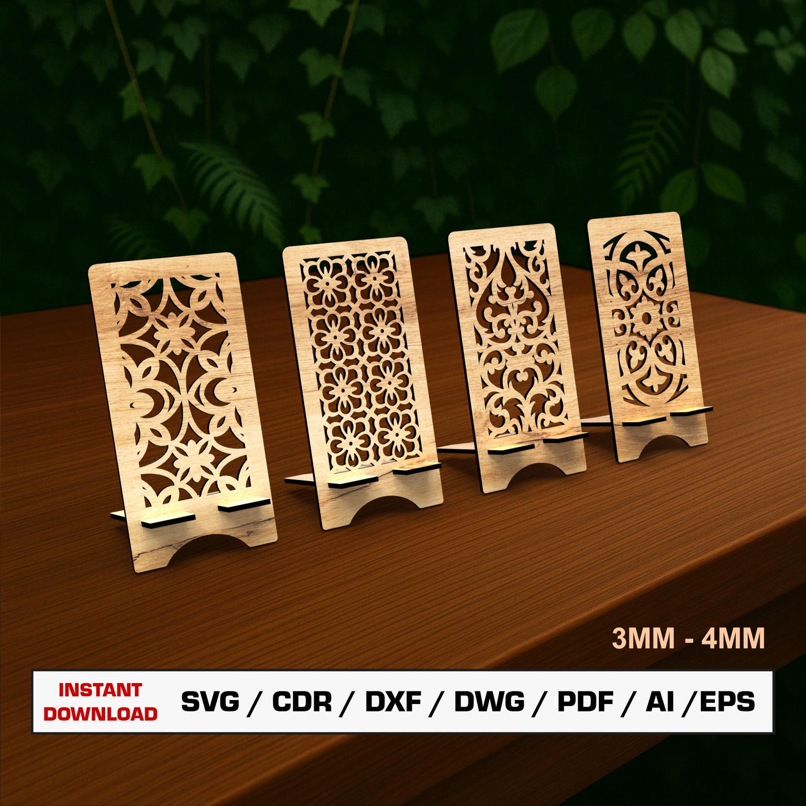Phone Stand Laser Cut File, Phone Stand Bundle, Laser Cut Phone Holder ...