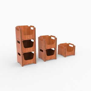 Stackable Storage Box Laser Cut Files, Stackable Wooden Crate, Wood Box ...