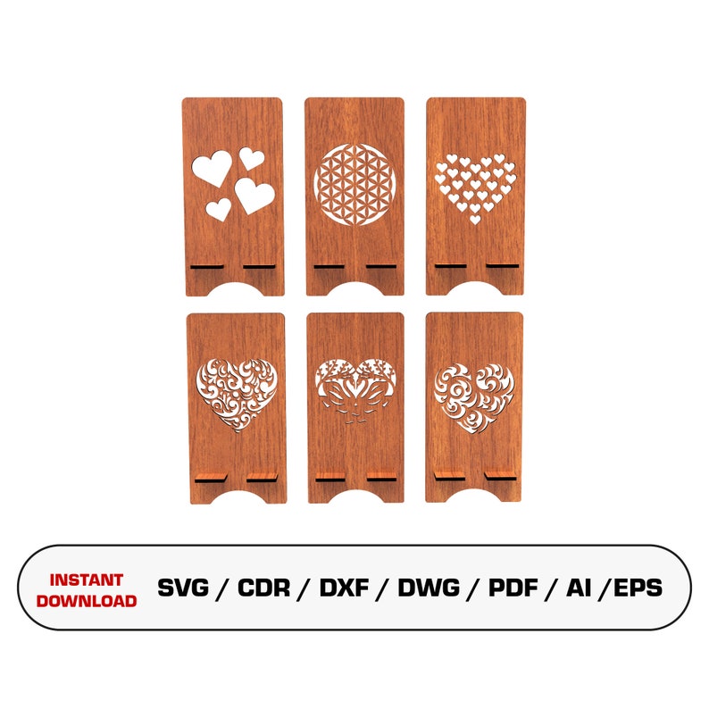 Phone Stand SVG Laser Cut File, Laser Cut Phone Holder, SVG Files for ...