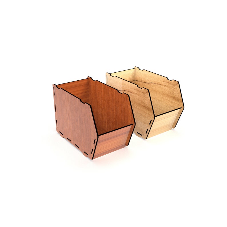 Stackable Storage Box Laser Cut File, Organizer Box for Desktop, Wood ...