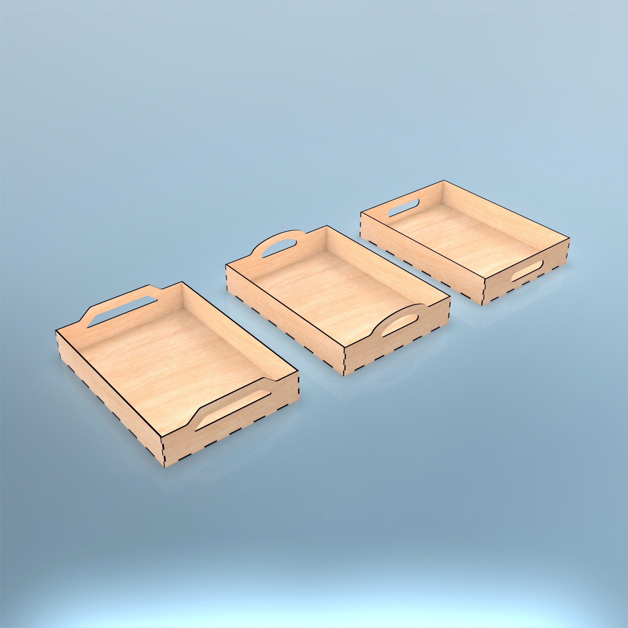 Wood Tray Laser Cut File SVG, Tray Laser Cutting Template, Service Tray ...