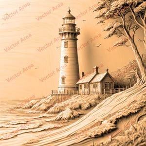 Lighthouse Laser Engraving File, Lighthouse Laser Engrave File, Wood ...