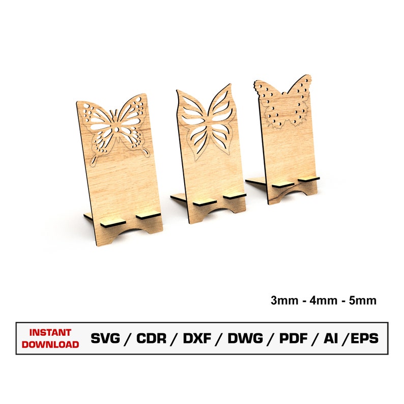 Phone Stand SVG Laser Cut File Butterfly Phone Holder SVG - Etsy