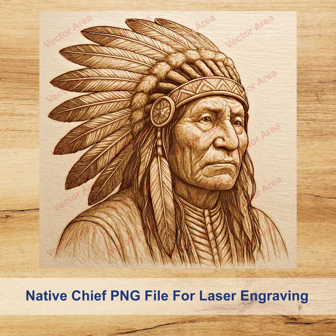 Native American Chief Laser Engraving File PNG, Native Chief Laser ...