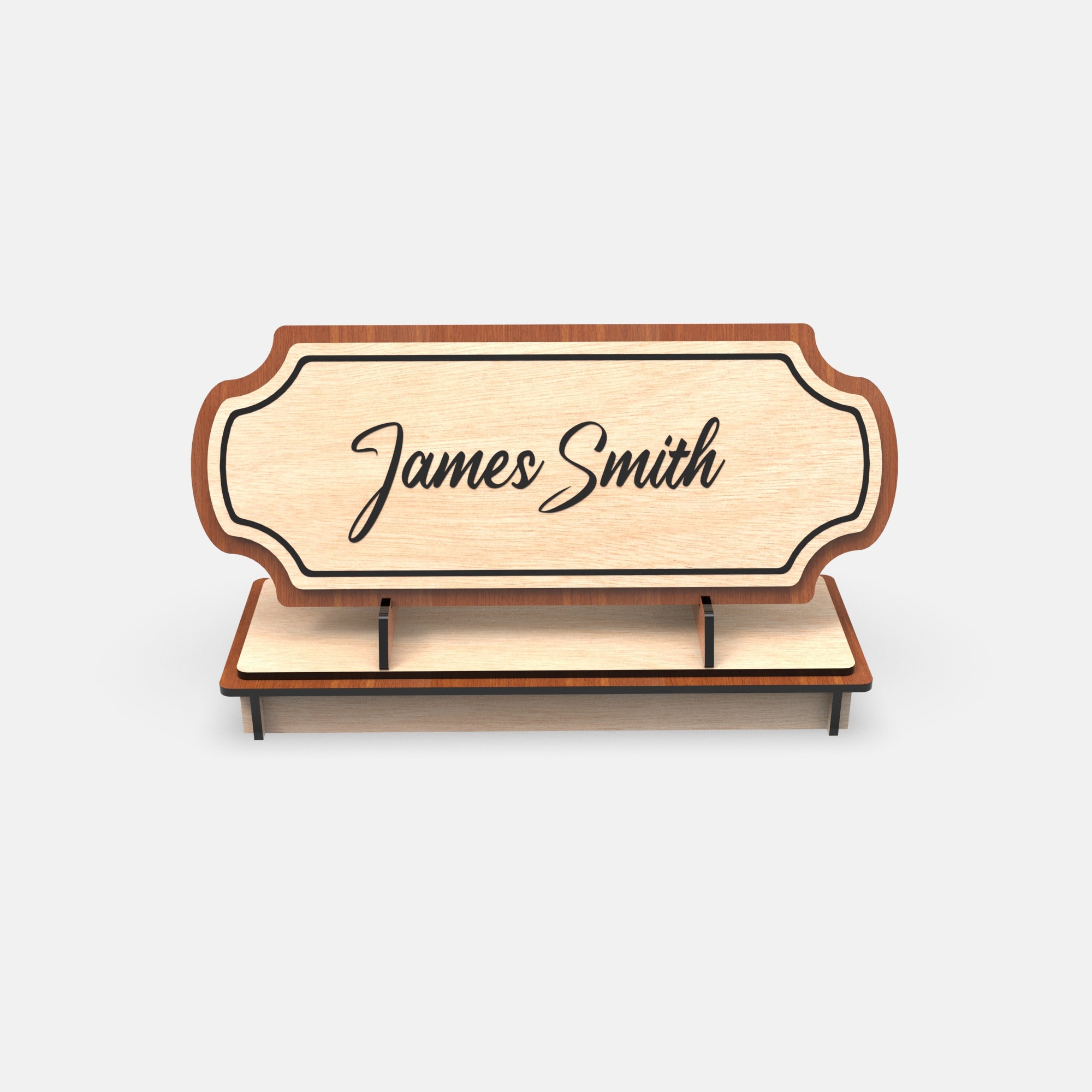 Desk Nameplate Laser Cut File, Desktop Name Plate SVG Files, Vector ...