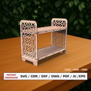 Display Stand Laser Cut File SVG, Decorative Shelf, Rack File Modern ...