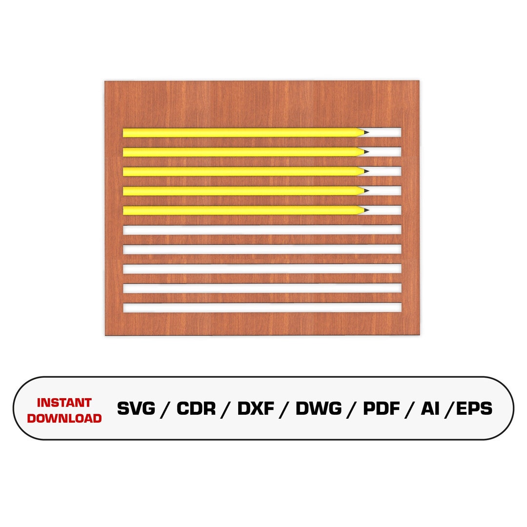 Pencil Engrave Jig Laser Cutting Files, Pencil Engraving Laser File ...