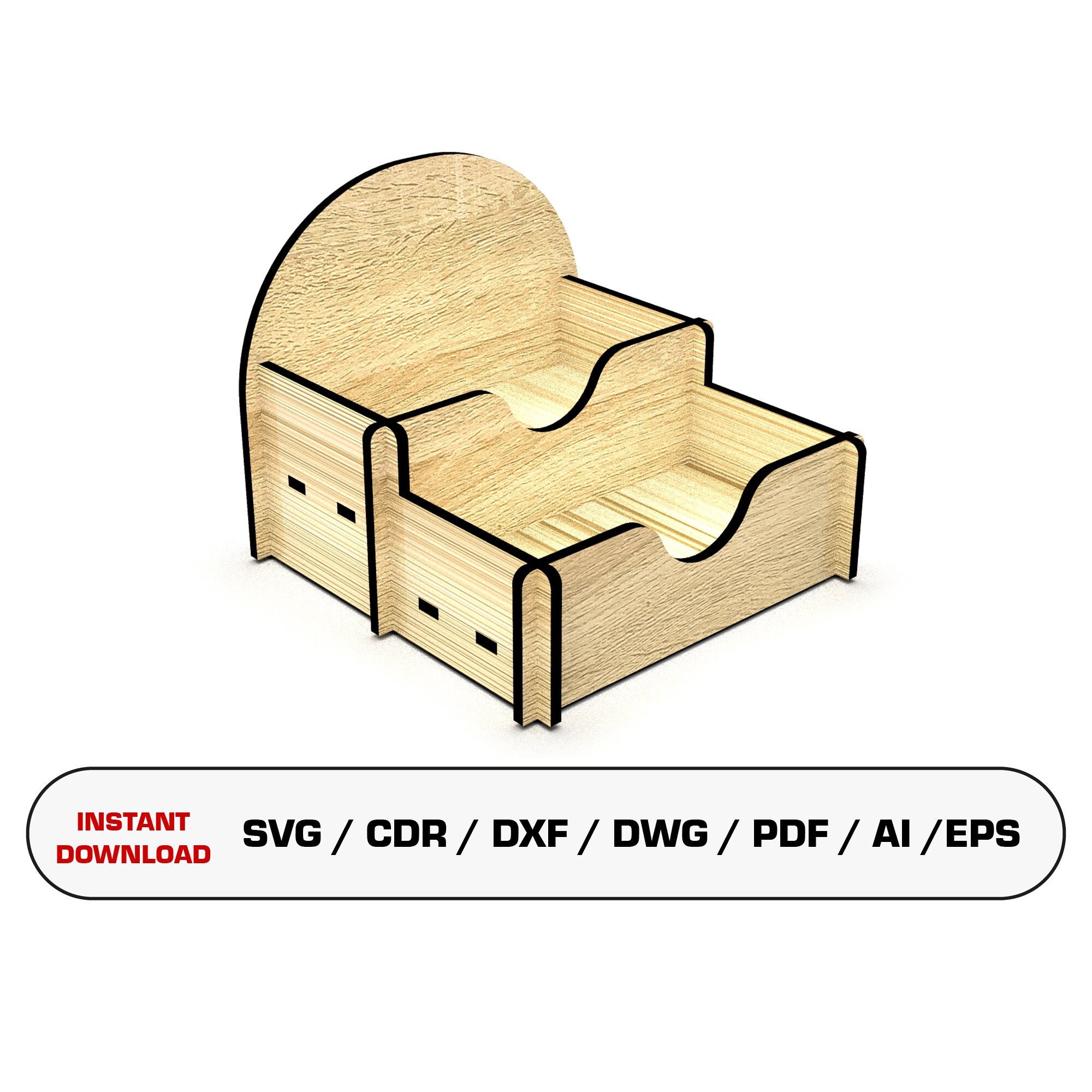 Business Card Holder Laser Cut Files Dxf Svg Pdf Laser Cut - Etsy