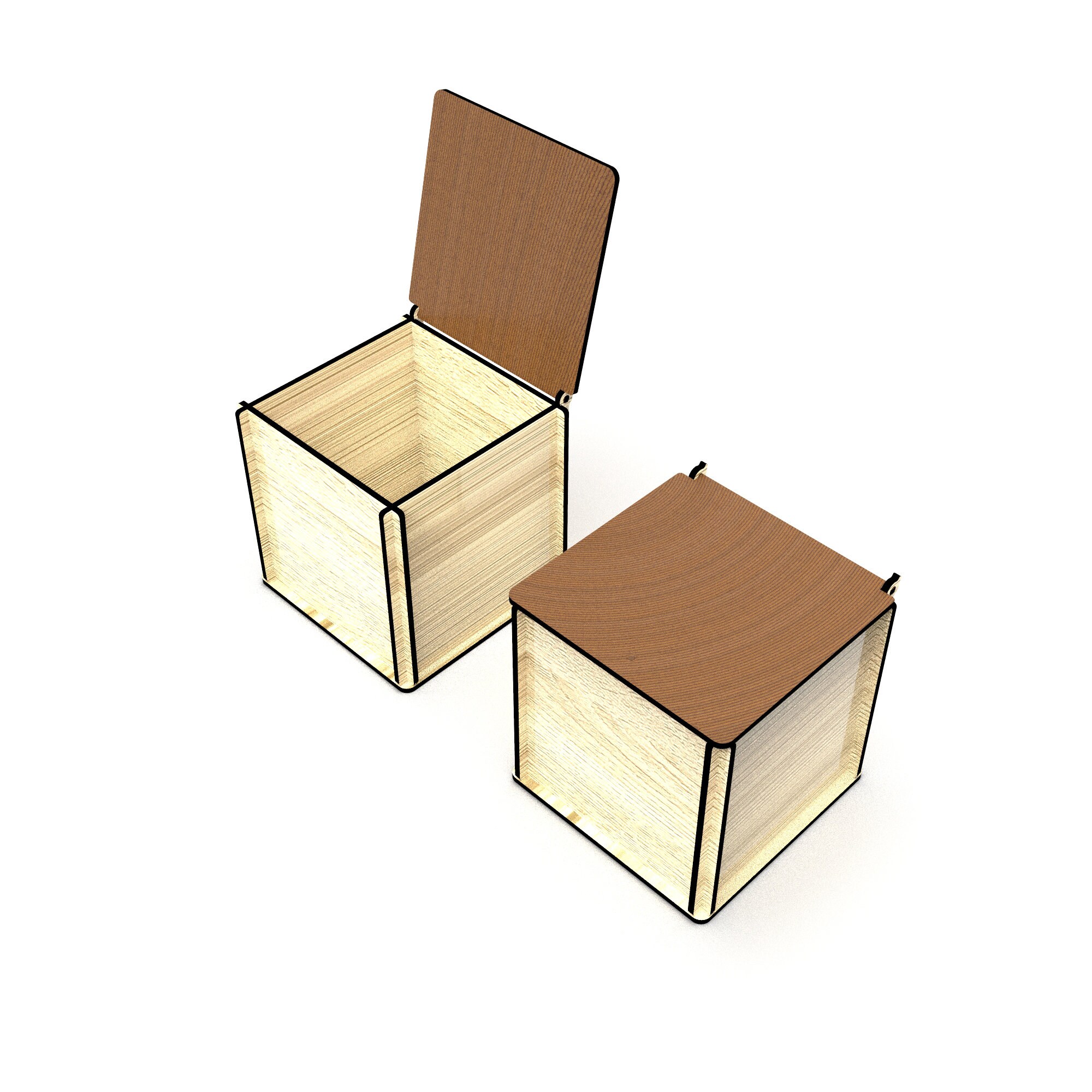 Wood Box Laser Cut Svg Files Gift Box With Lid Vector Files - Etsy