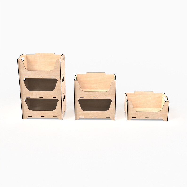 Stackable Storage Box Laser Cut Files, Stackable Wooden Crate, Wood Box ...