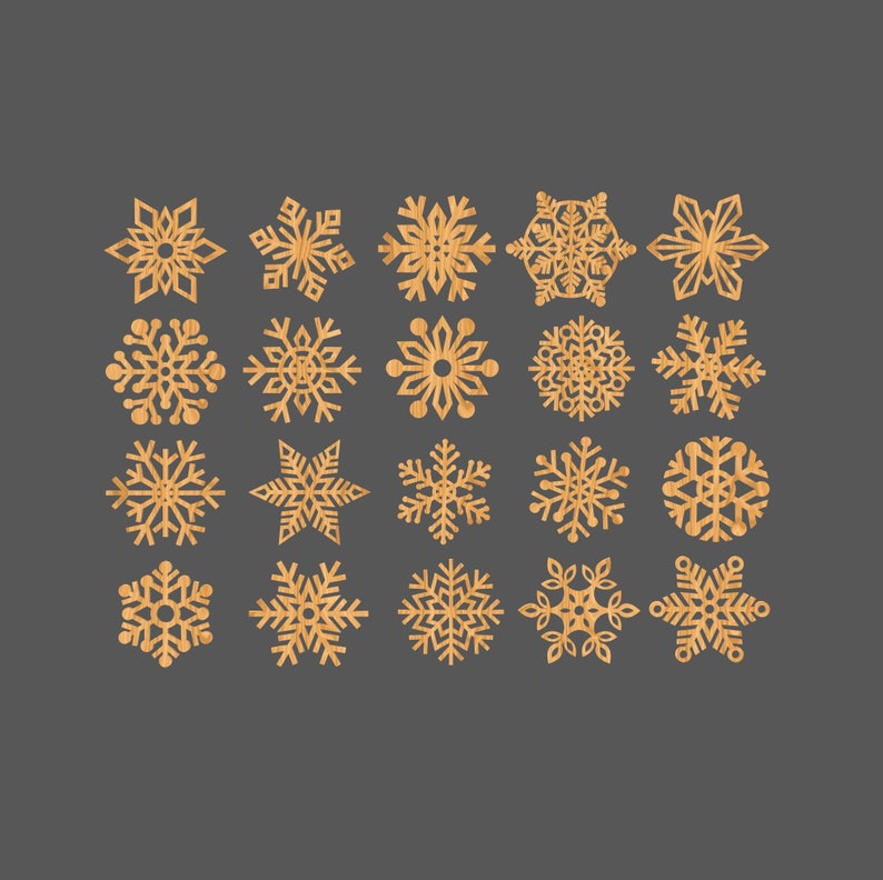 Snowflakes Digital Vector Files SVG DXF PDF Christmas - Etsy