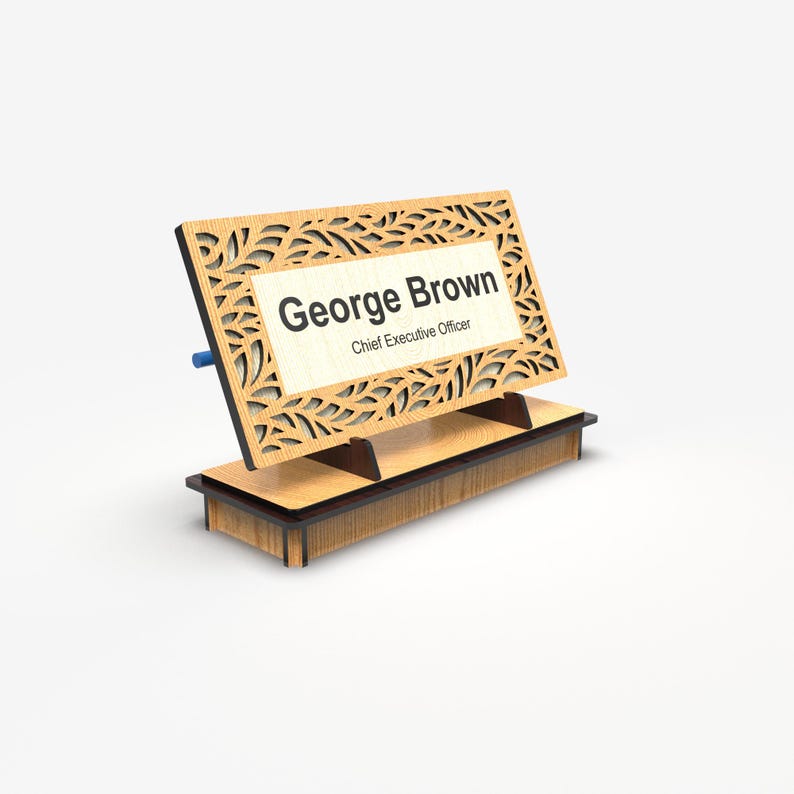 Desk Nameplate Laser Cut File, Desktop Name Plate SVG Files, Vector ...