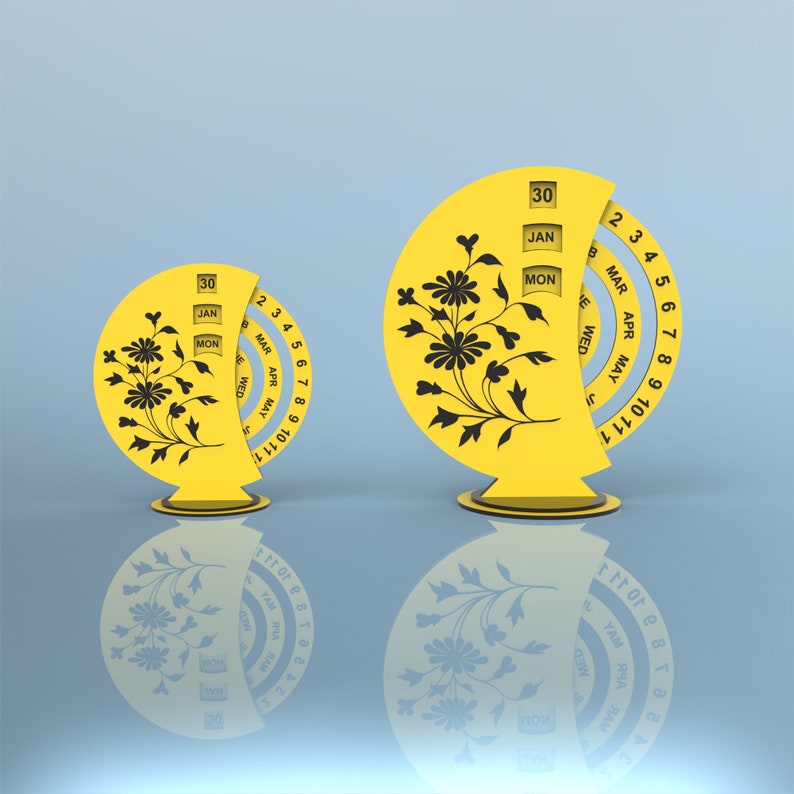 Perpetual Calendar Laser Cut File SVG, Desktop Calendar, Wood Calendars ...