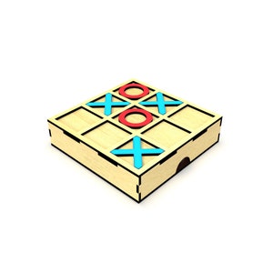 Tic Tac Toe Game Laser Cutting Files XOX Board Game for Kids Glowforge ...