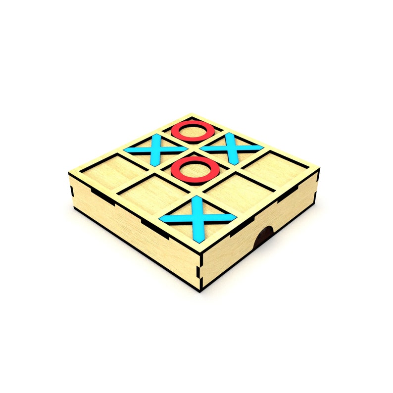 Tic Tac Toe Game Laser Cutting Files XOX Board Game for Kids Glowforge ...