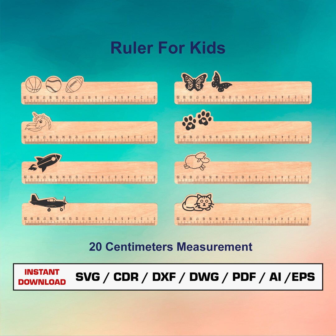 Ruler Laser Cut File SVG, School Gift, Wooden Ruler, Back to School ...