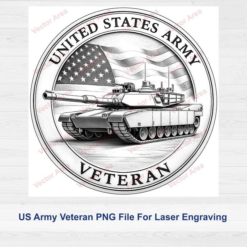 US Army Veteran Laser Engraving File PNG, Tank and US Flag Laser ...