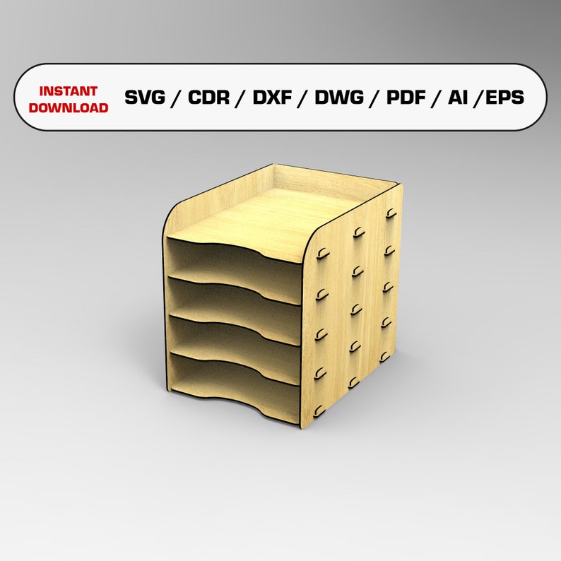 A4 Paper Stand Laser Cut File, Office Organizer, A4 Paper Office Plate ...