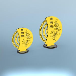 Perpetual Calendar Laser Cut File SVG, Desktop Calendar, Wood Calendars ...