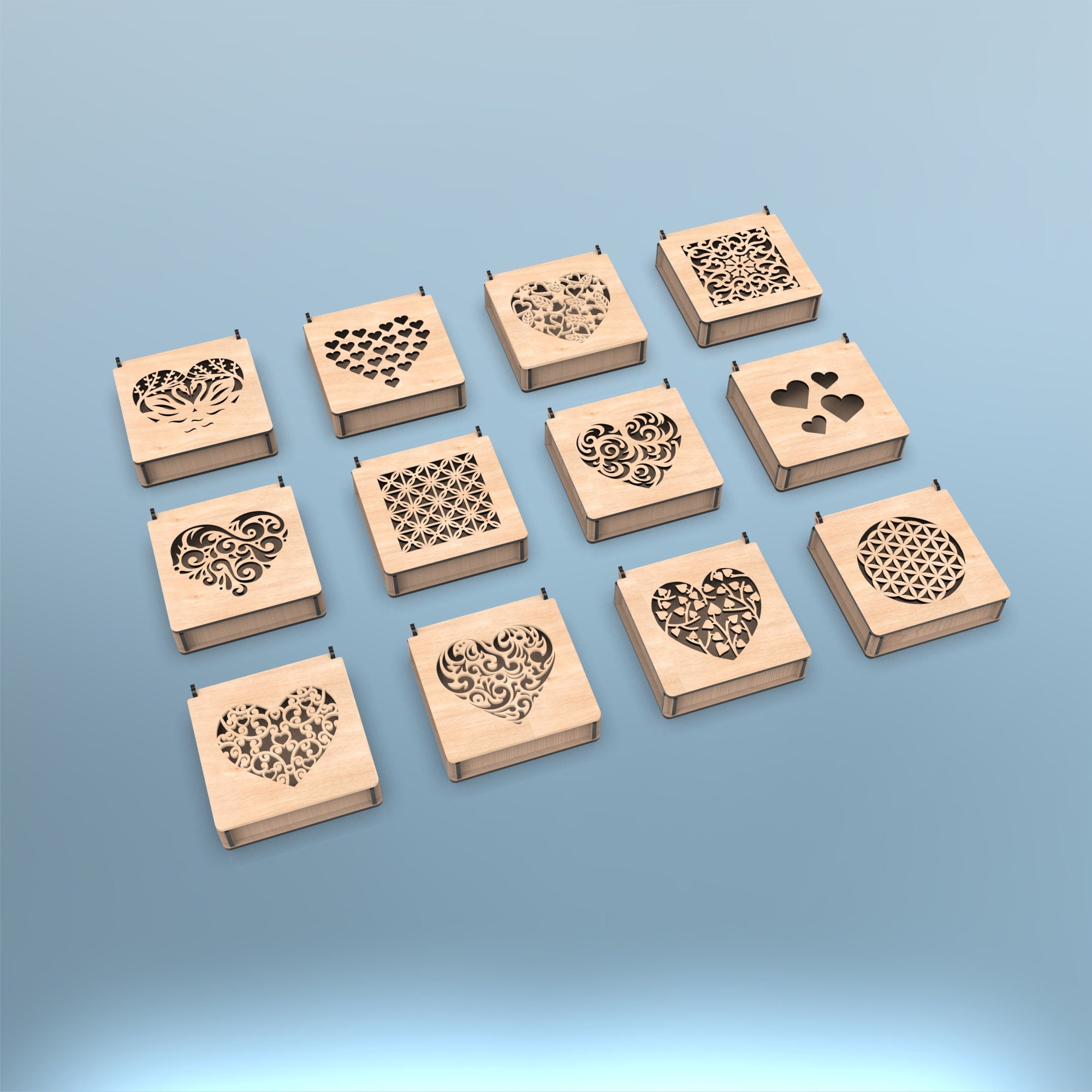 Jewelry Box Laser Cut Svg Files, Decorative Gift Box With Lid, Vector ...