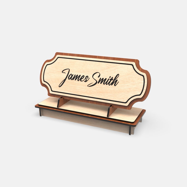Desk Nameplate Laser Cut File, Desktop Name Plate SVG Files, Vector ...